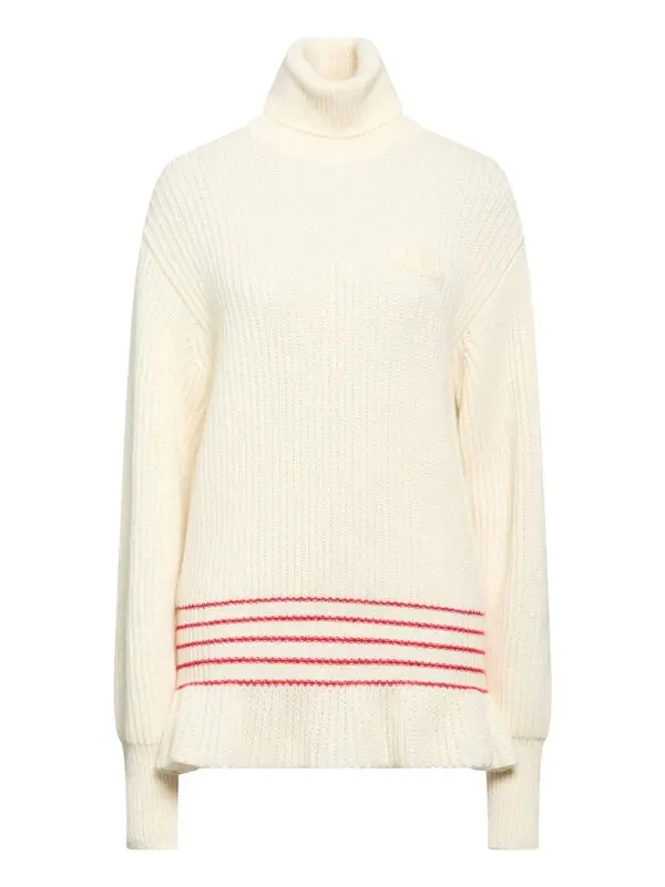 Chloé Two-tone Paneled Knit Turtleneck Sweater - Ivory