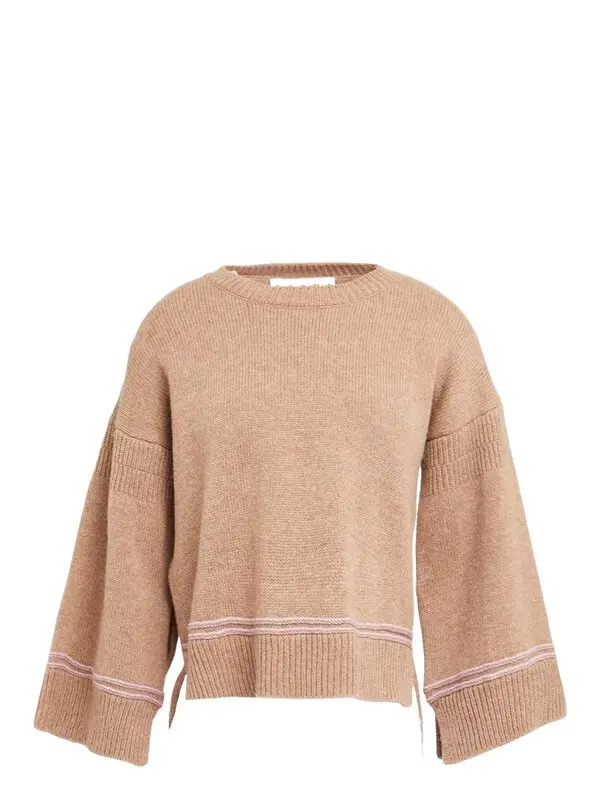 Marni Twotone Wool Shortsleeve Knit Sweater - Brown