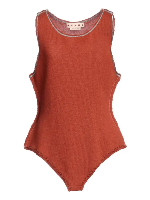 Marni Solidcolor Cashmere Sleeveless Knit Top - Brown