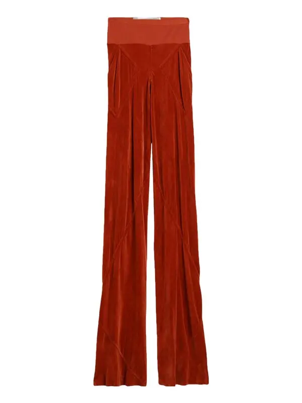 Rick Owens Plain Colour Flared Trousers - Red