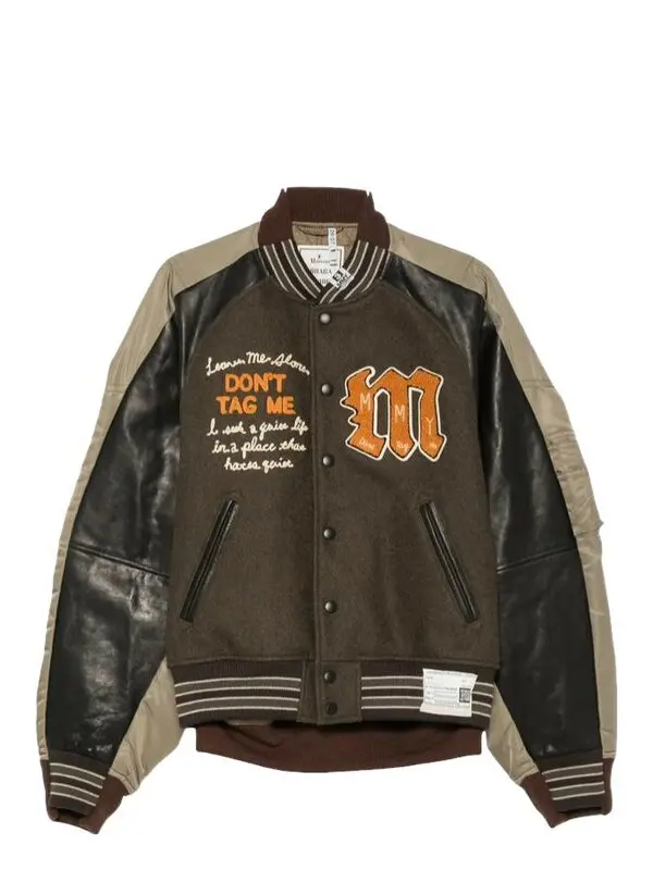 Mihara Yasuhiro Embroidered Panelled Jacket - Brown