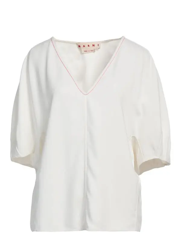 Marni Minimalist Solidcolor Shortsleeve Top - White