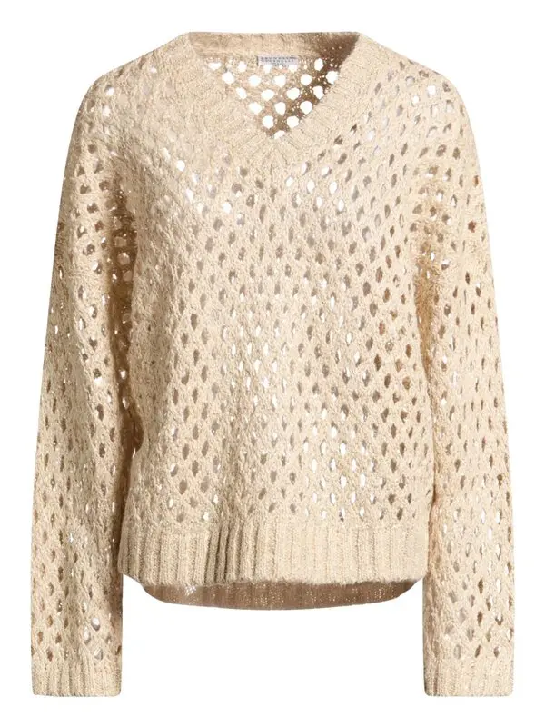 Brunello Cucinelli Plain Colour Jumpers - Off White