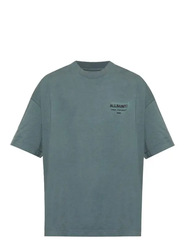 ALLSAINTS Xander Flocked Logo Oversized T-shirt - Sunil Blue