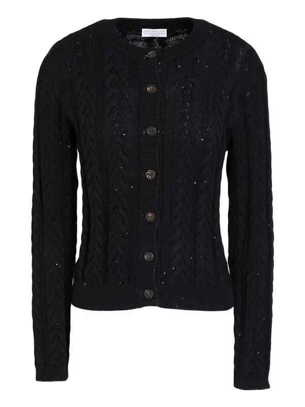 Brunello Cucinelli Plain Colour Cardigans - Black