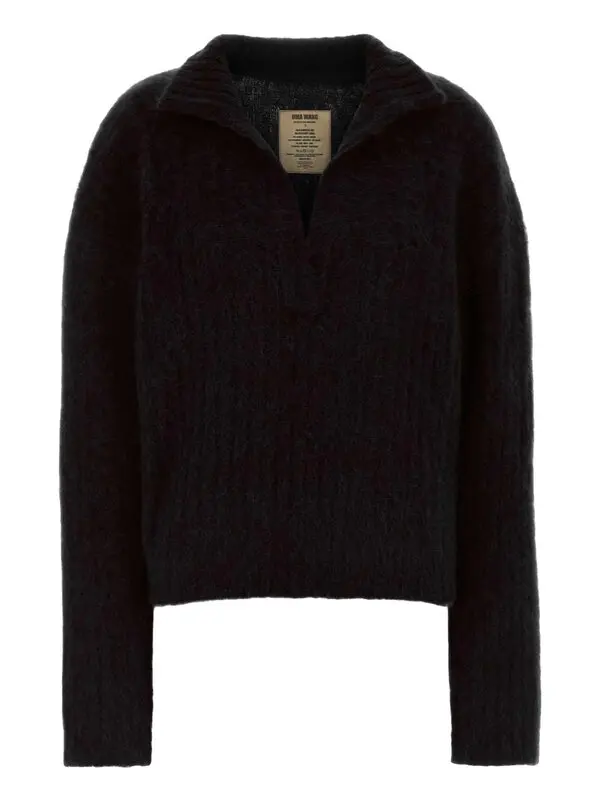 UMA WANG Long-sleeved Knitted Pullover - Black