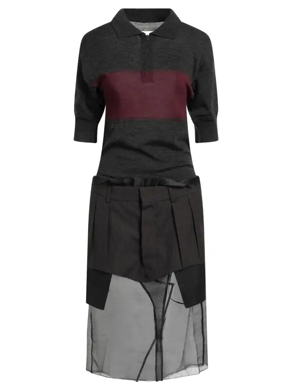 MAISON MARGIELA Twotone Knit Dress - Grey