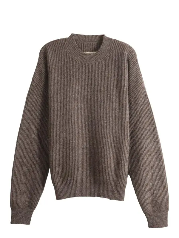 UMA WANG Long-sleeve Crew-neck Sweater - Brown
