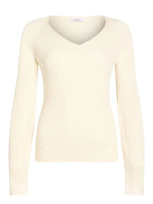 Max Mara Simple Solid-color Knitted Sweater - White