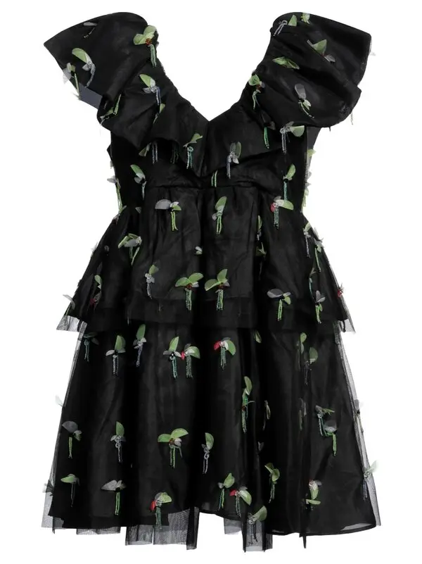 GANNI Colorful Sleeveless Maxi Dress - Black