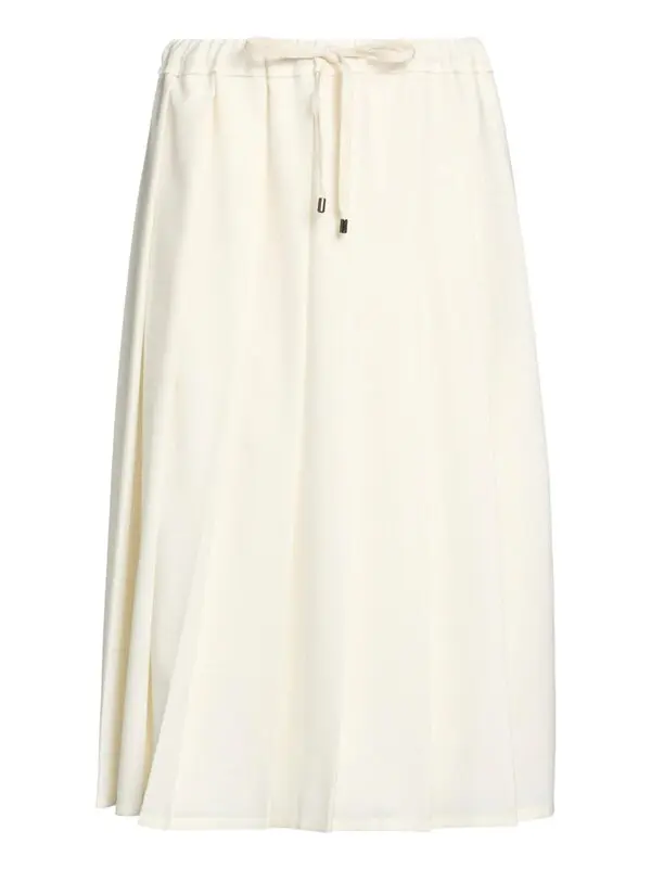 Brunello Cucinelli Pleated Flannel Skirt - Ivory