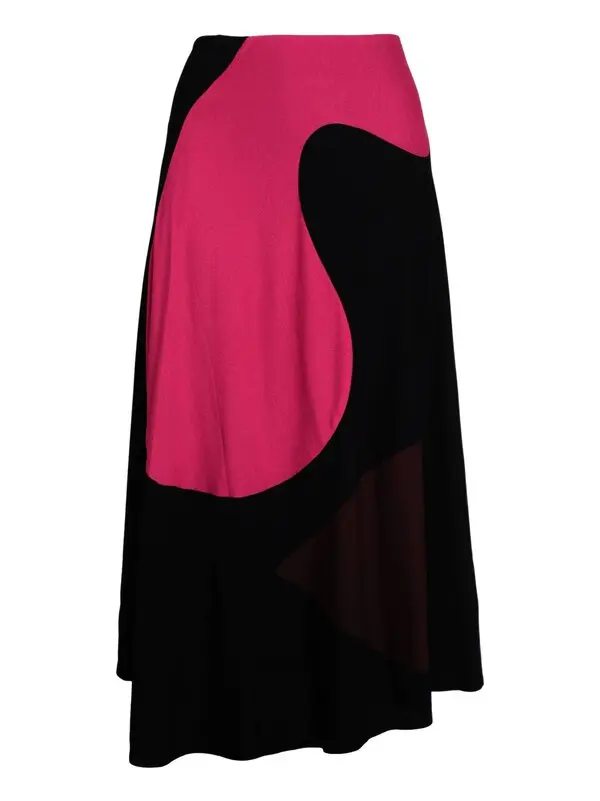 Tory Burch Multicolor Chiffon Aline Skirt - Black