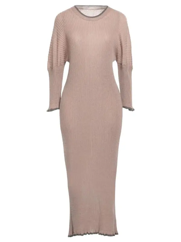 MAISON MARGIELA Two-tone Wool Dress - Light Brown
