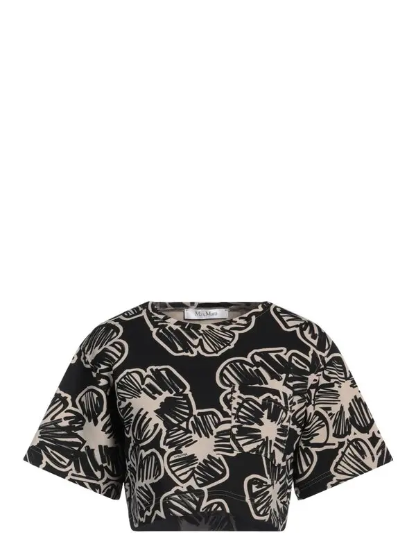 Max Mara Two-color Short-sleeved T-shirt - Black