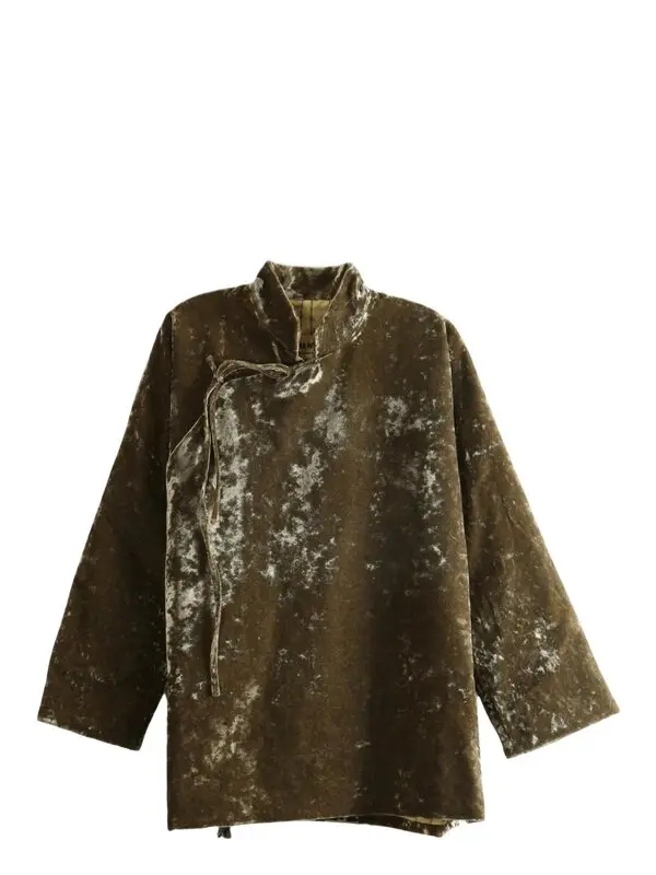 UMA WANG Asymmetric-front Casual Jacket - Dark Olive