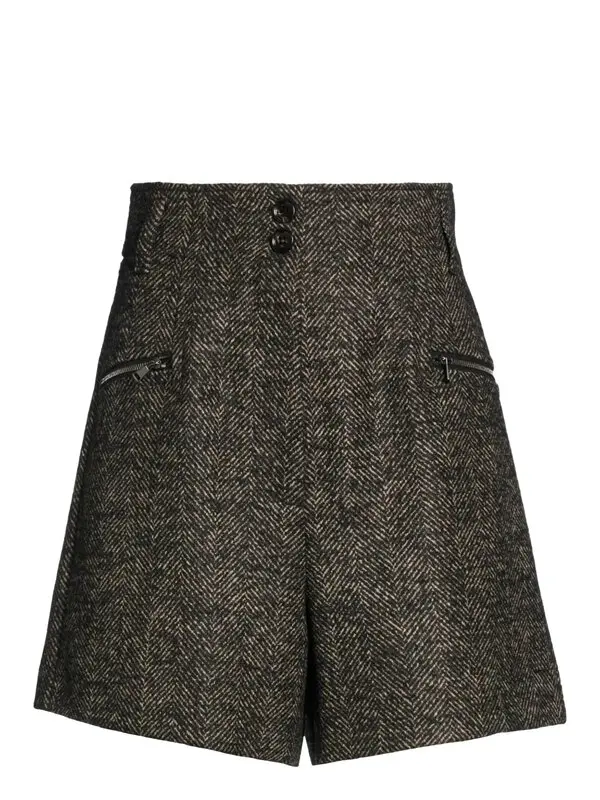 Max Mara Herringbone Shorts - Black