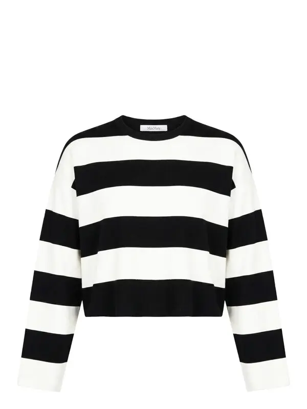Max Mara Striped Knitted Top - Black