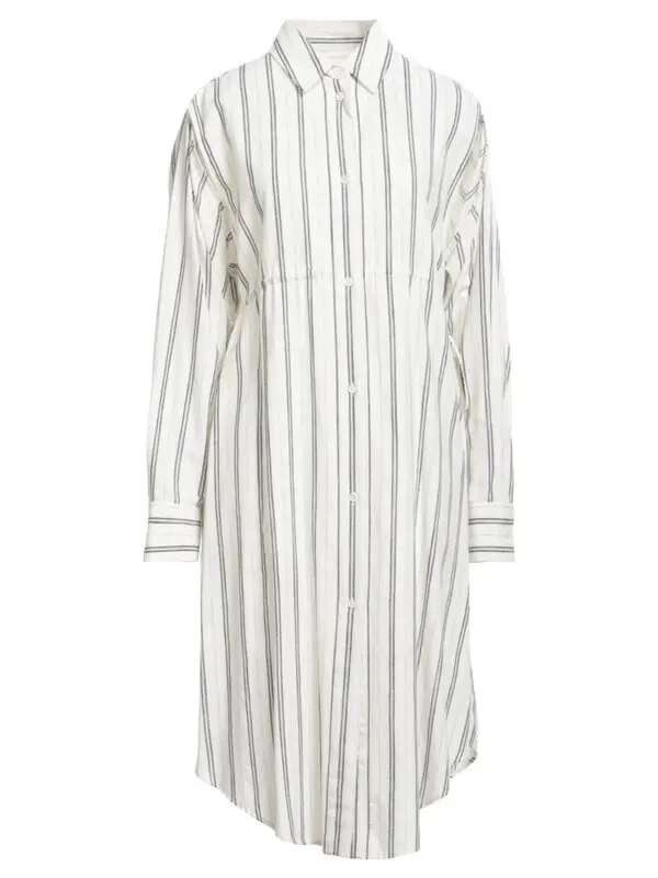 MAISON MARGIELA Striped Shirt Dress - Ivory