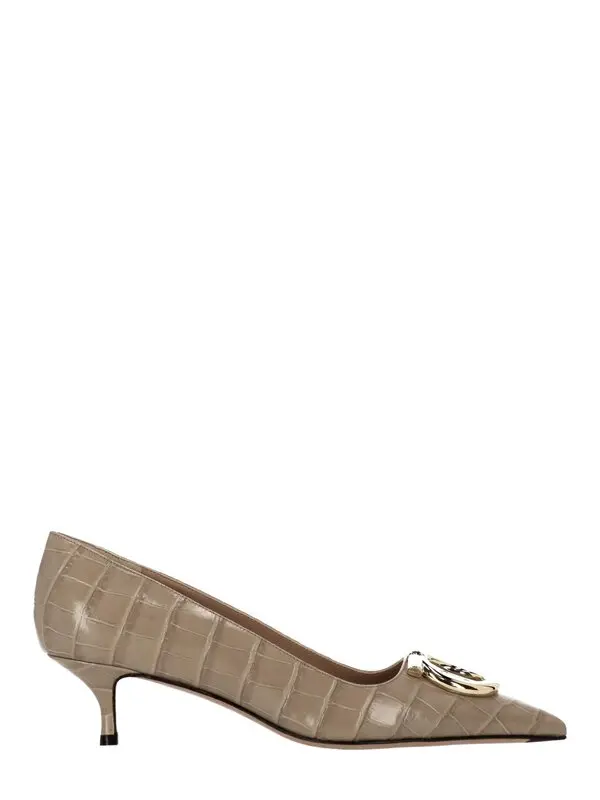 FERRAGAMO Crocodile-print High Heels - Beige