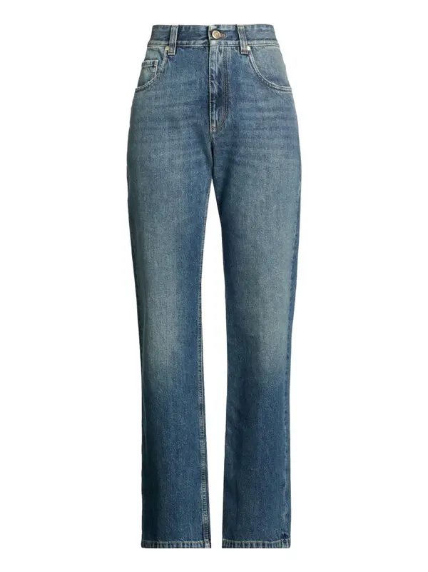 Brunello Cucinelli Plain Colour Denim Trousers - Blue