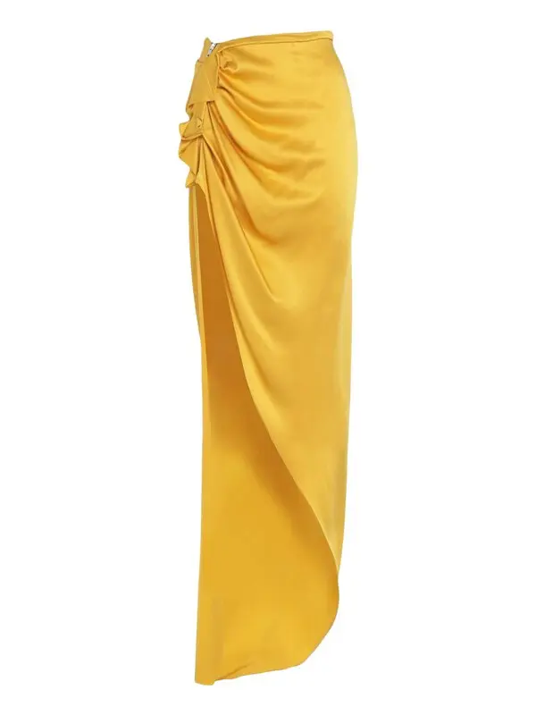 Rick Owens Asymmetric Satin Maxi Skirt - No