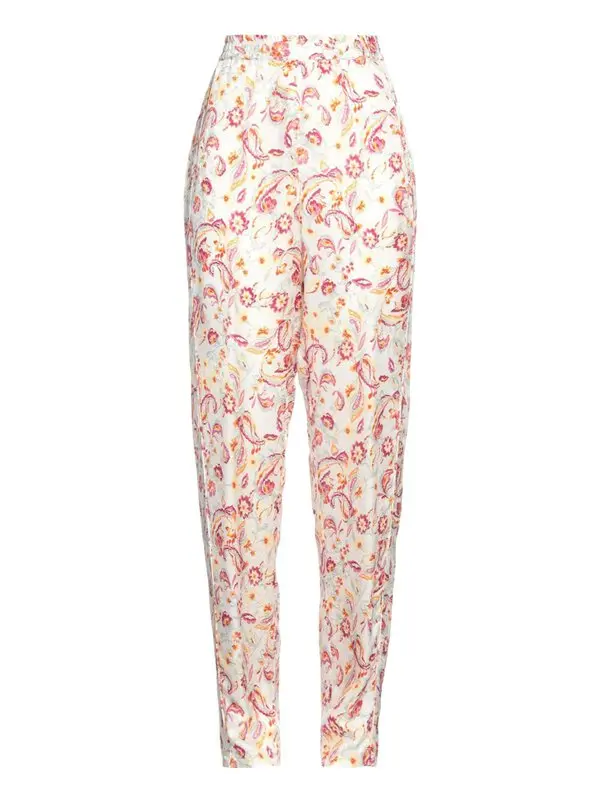 Isabel Marant Étoile Floral-print Jacquard Crepe Trousers - White