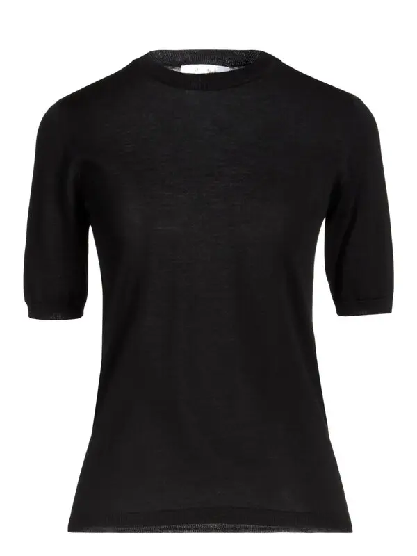 Max Mara Short-sleeved Knitted Sweater - Black