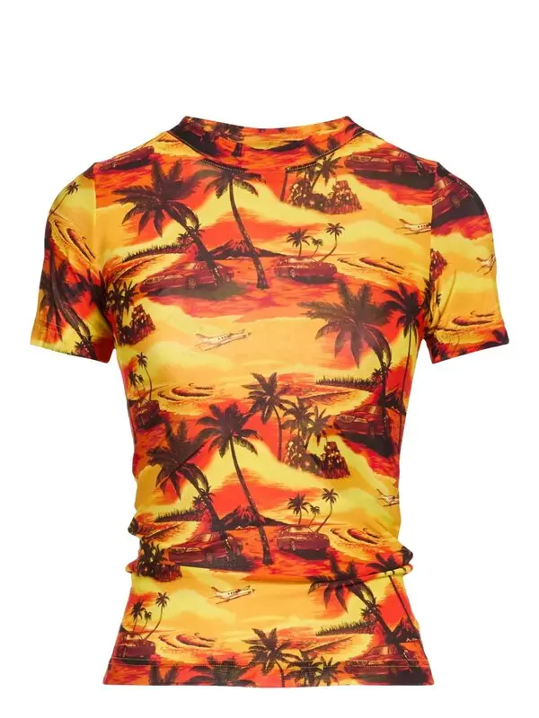 Balenciaga Short-sleeved Printed T-shirt - Yellow