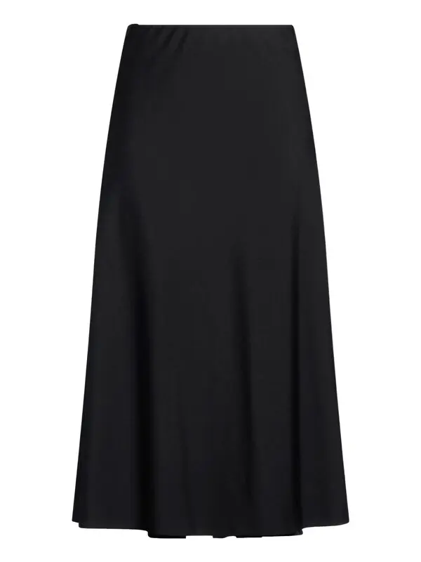 Brunello Cucinelli Solidcolor Wool Aline Skirt - Black