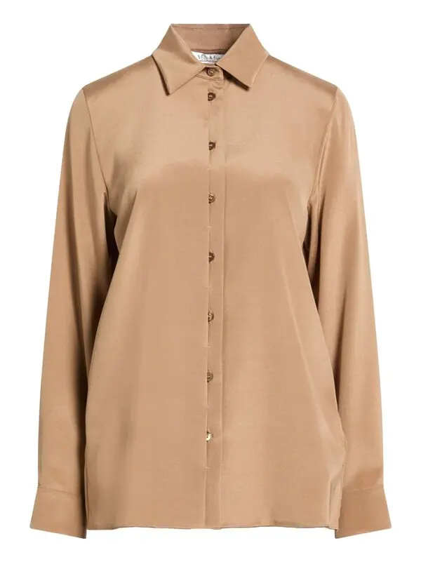 Max Mara Solid Colour Satin Stretchy Long Shirt - No