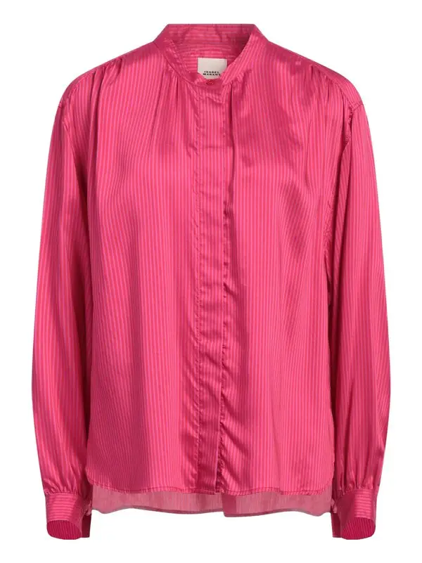 Isabel Marant Étoile Striped Satin Longsleeve Shirt - Red