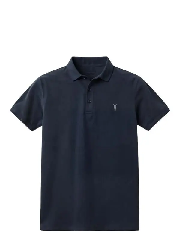 ALLSAINTS Reform Organic Cotton Polo Shirt - Navy Blue