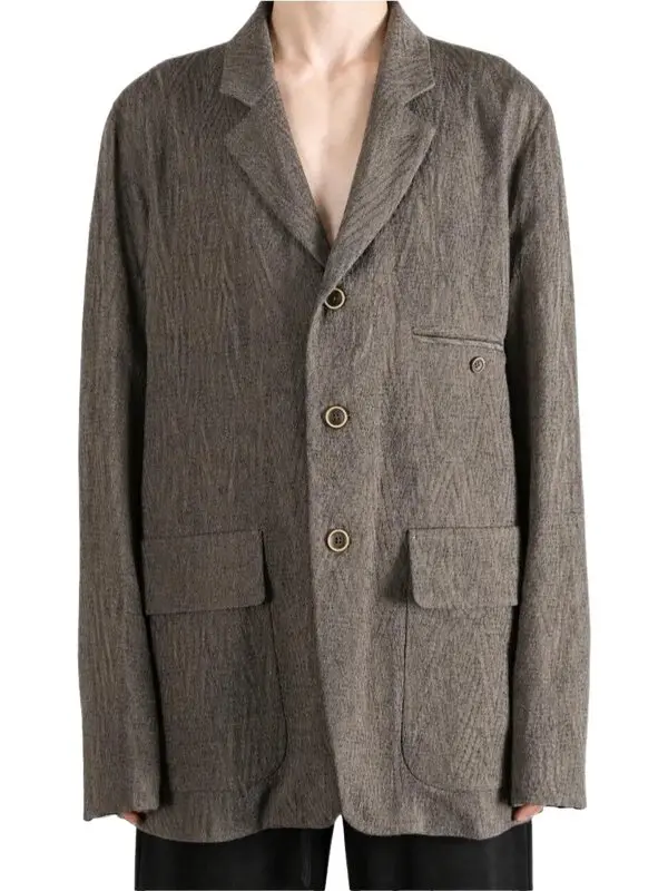 UMA WANG Long-sleeve Blazer - Grey/blue