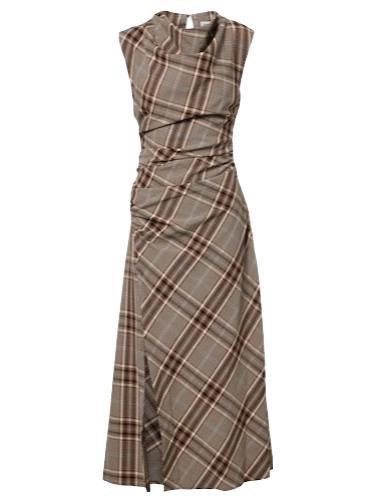 Simkhai Burke Draped Plaid Dress - Brown