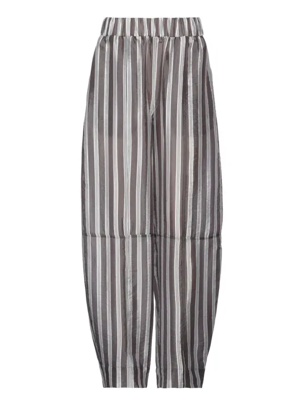 GANNI Striped Organza Tapered Trousers - No