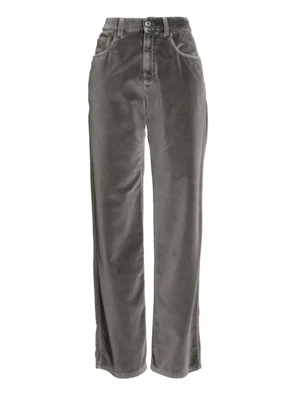 Brunello Cucinelli Oversized Velvet Trousers - Grey