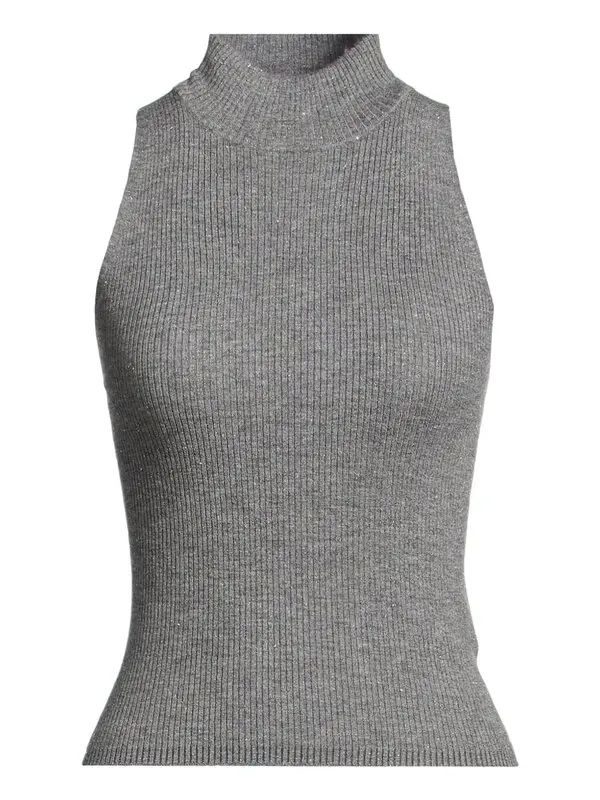 Brunello Cucinelli Sleeveless Polo Shirts - Grey