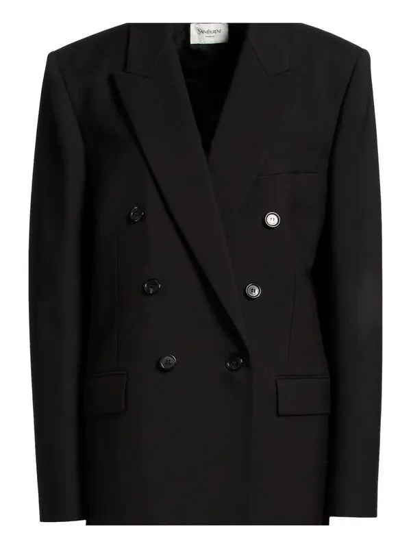 Saint Laurent Minimalist Doublebreasted Blazer - Black