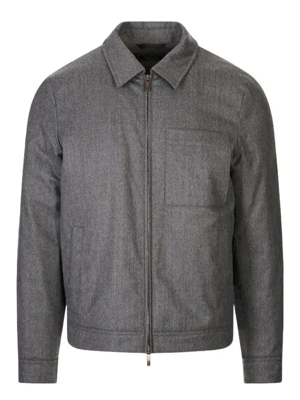 Peserico Long-sleeve Casual Zip-up Jacket - Gray