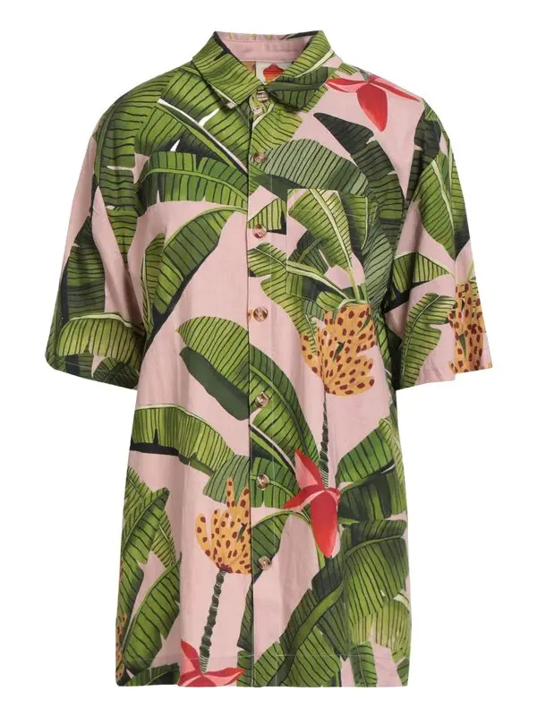 Farm Rio Linen Shirts - Green
