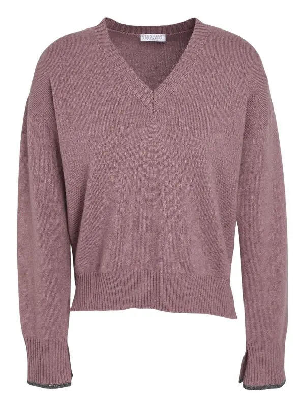 Brunello Cucinelli Mediumweight Cashmere Vneck Longsleeve - No