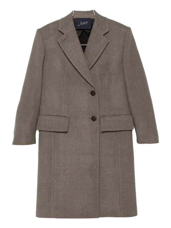 THE SEAFARER Double-breasted Belted Coat - Grey