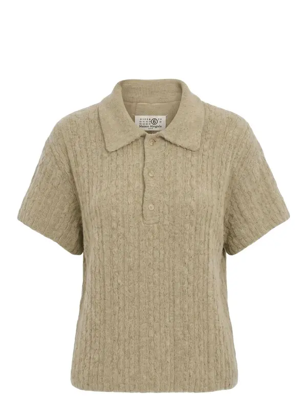 MAISON MARGIELA Short-sleeved Knitted Top - Nude