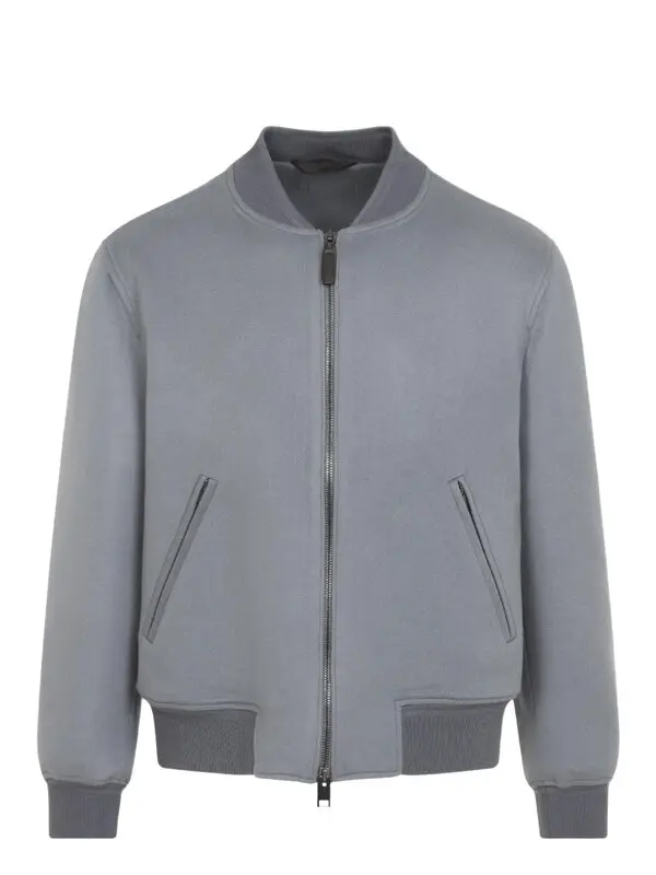 Brioni Long-sleeve Zip-up Jacket - Zinc