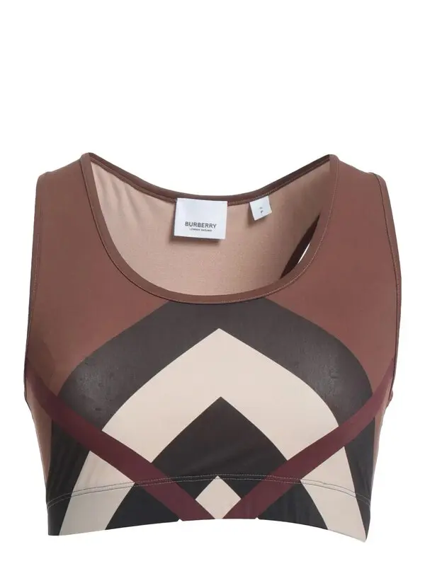 Burberry Multicolored Sleeveless Short Top - Brown