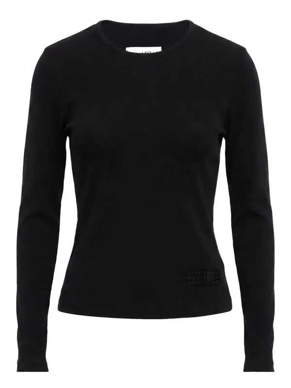 MAISON MARGIELA Ribbed Long-sleeved Knitted Sweater - Black