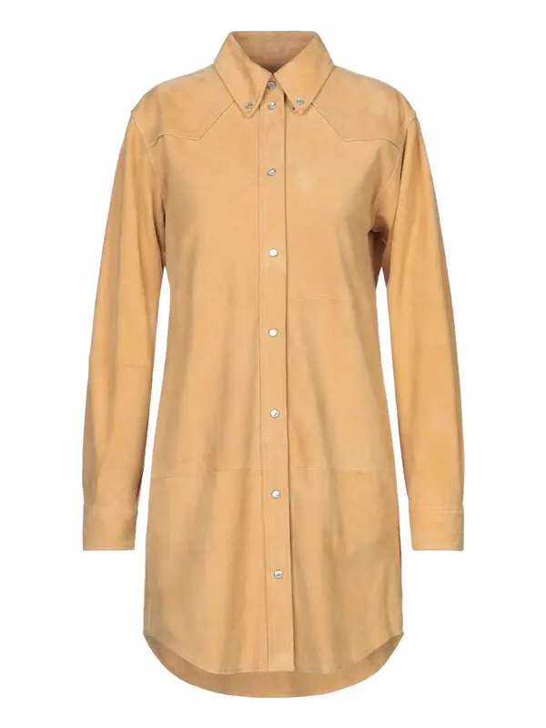 Isabel Marant Étoile Solidcolor Leather Longsleeve Shirt - Nude