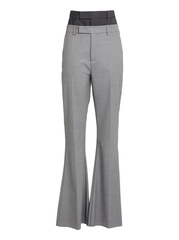 Sportmax Minimalist Solidcolor Flared Trousers - Grey
