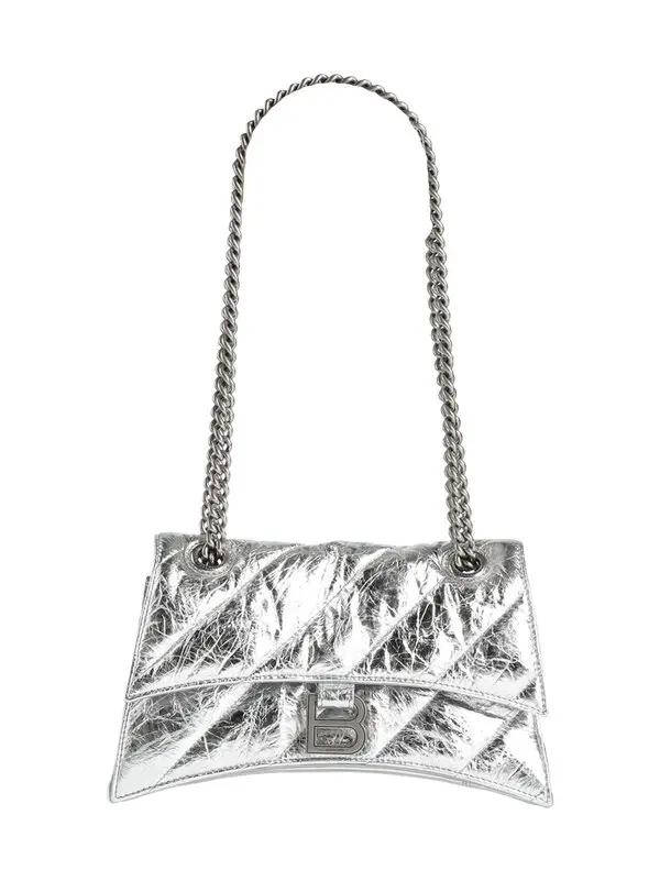Balenciaga Mediumsize Solidcolor Leather Handbag - Silver