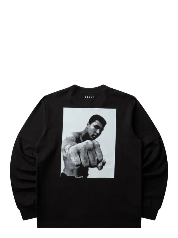 Sacai Long-sleeved Crew Neck T-shirt - Black